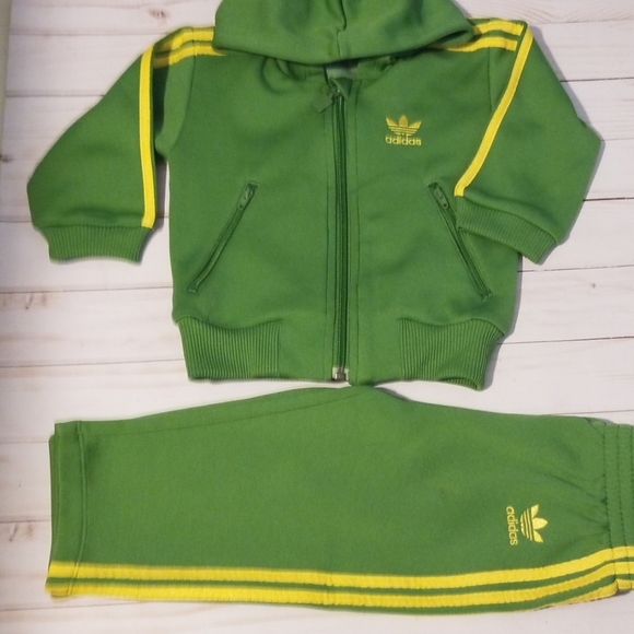 adidas | Matching Sets | Adidas 2 Pc Pants Set Green And Yellow | Poshmark